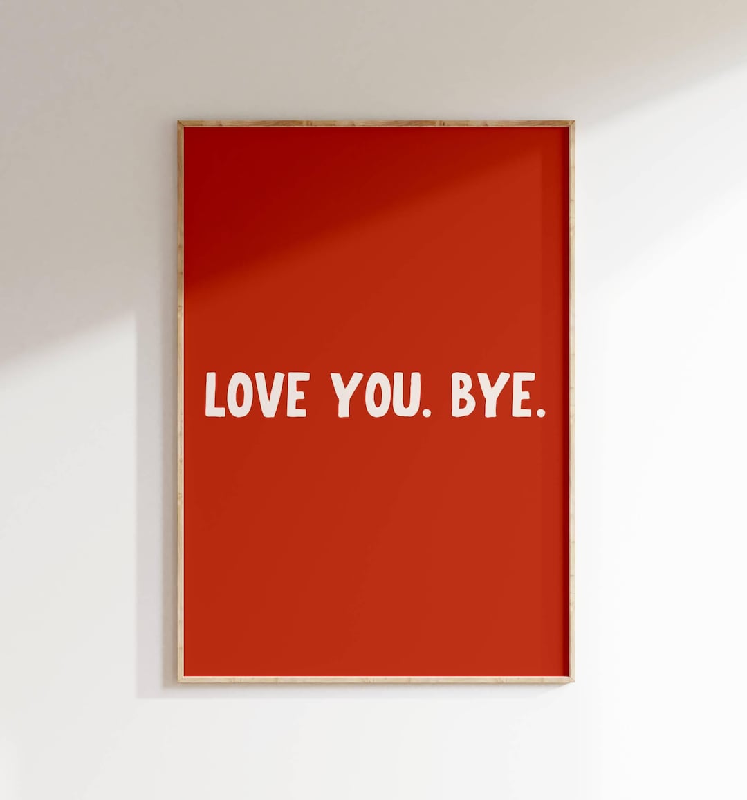 Love You Bye Wall Art, Housewarming Gift, Goodbye Sign, New Home Gift ...