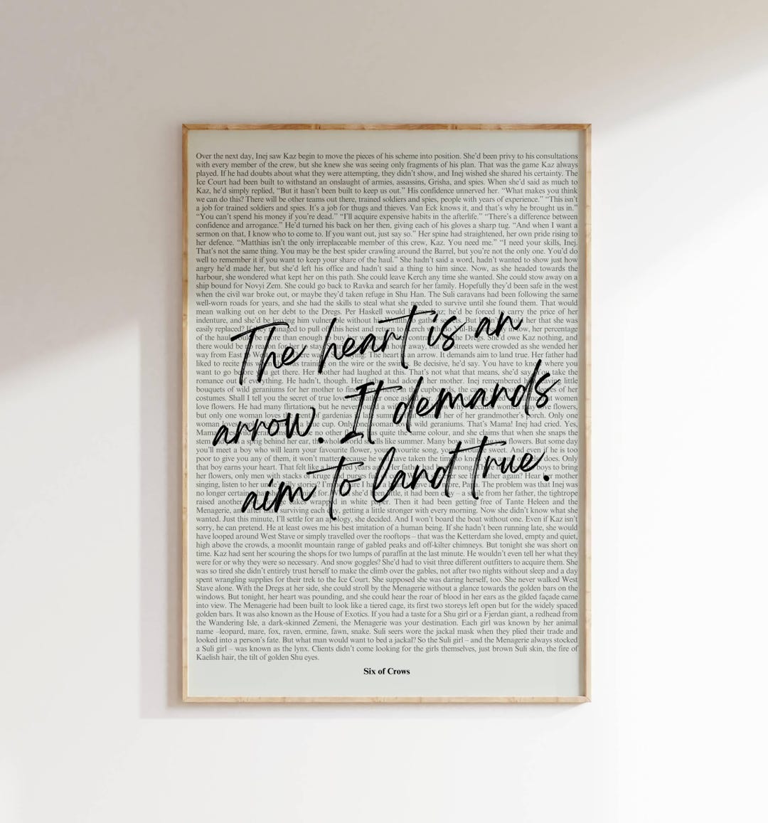 Six of Crows Quote Book Art | Printable Wall Art | Bookish Decor ...