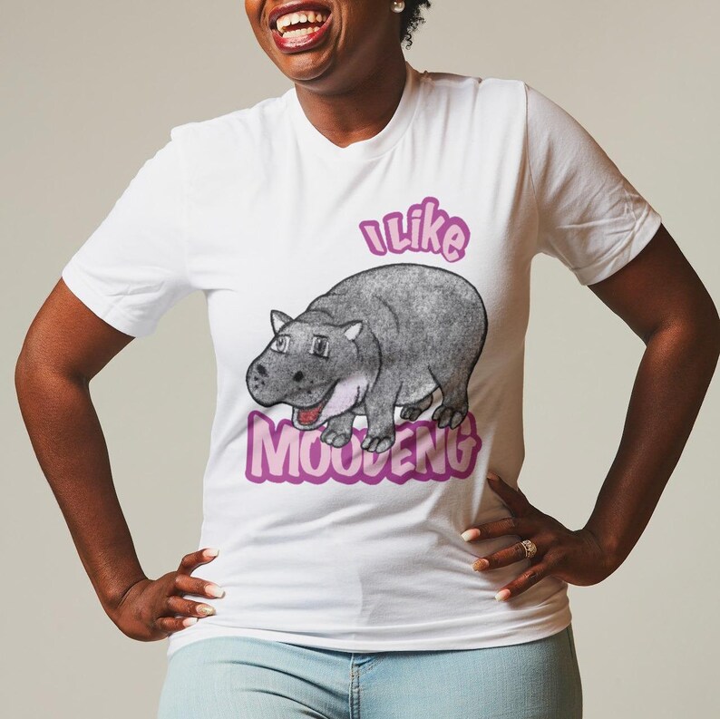 I Love Moo Deng PNG, Kawaii Hippo, Digital Download, Baby Hippo Png ...