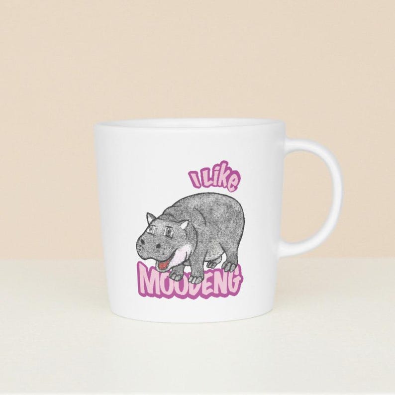 I Love Moo Deng PNG, Kawaii Hippo, Digital Download, Baby Hippo Png ...