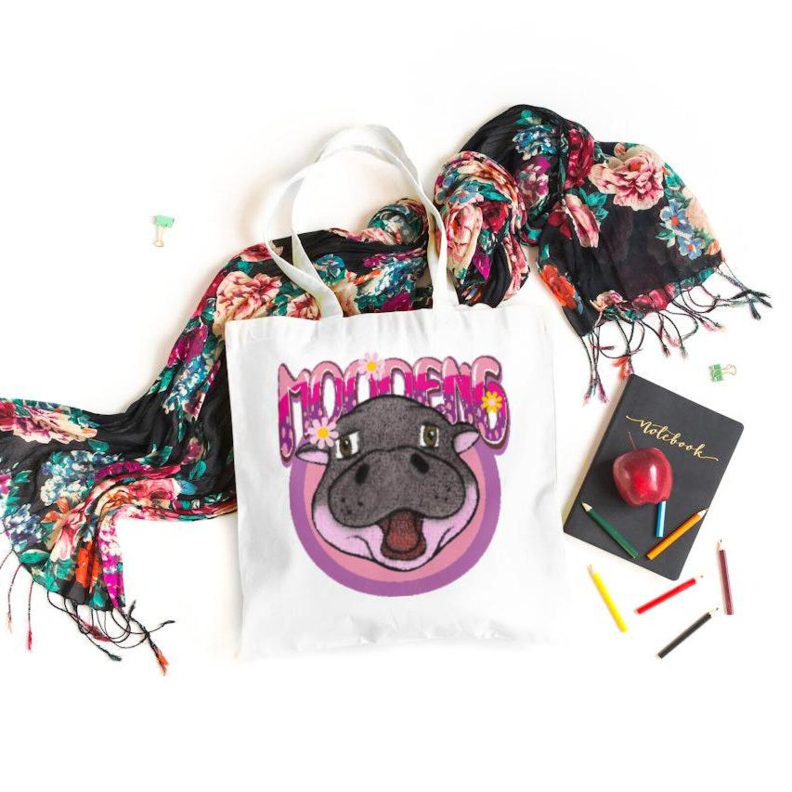 I Love Moo Deng PNG, Kawaii Hippo, Digital Download, Baby Hippo Png ...