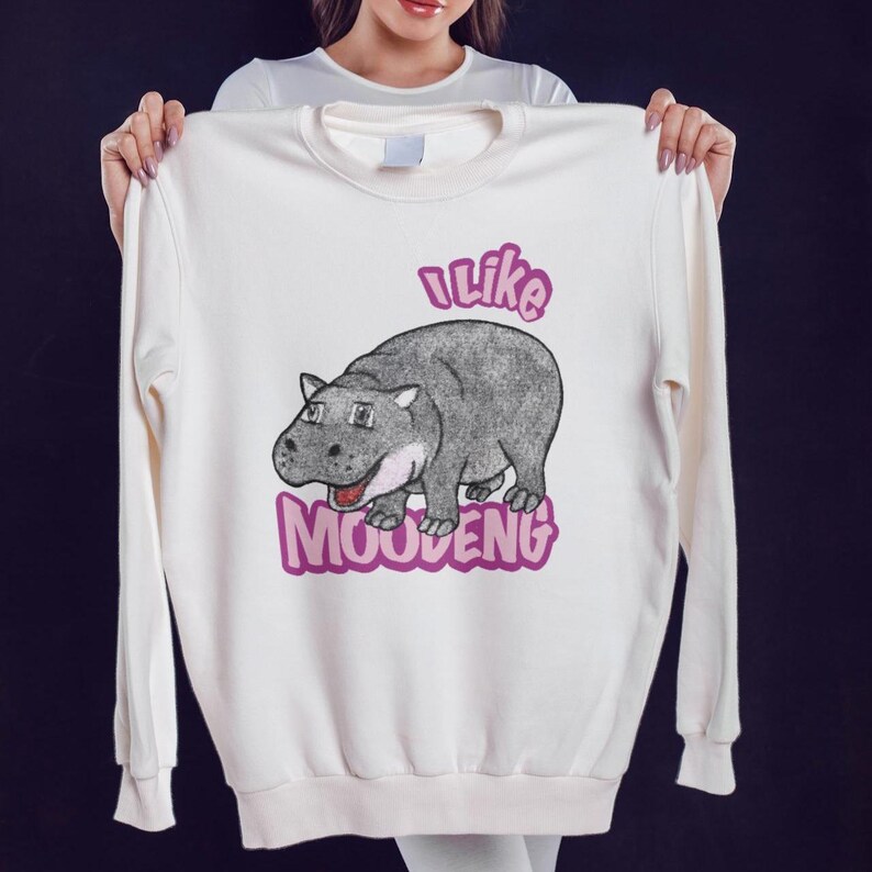 I Love Moo Deng PNG, Kawaii Hippo, Digital Download, Baby Hippo Png ...