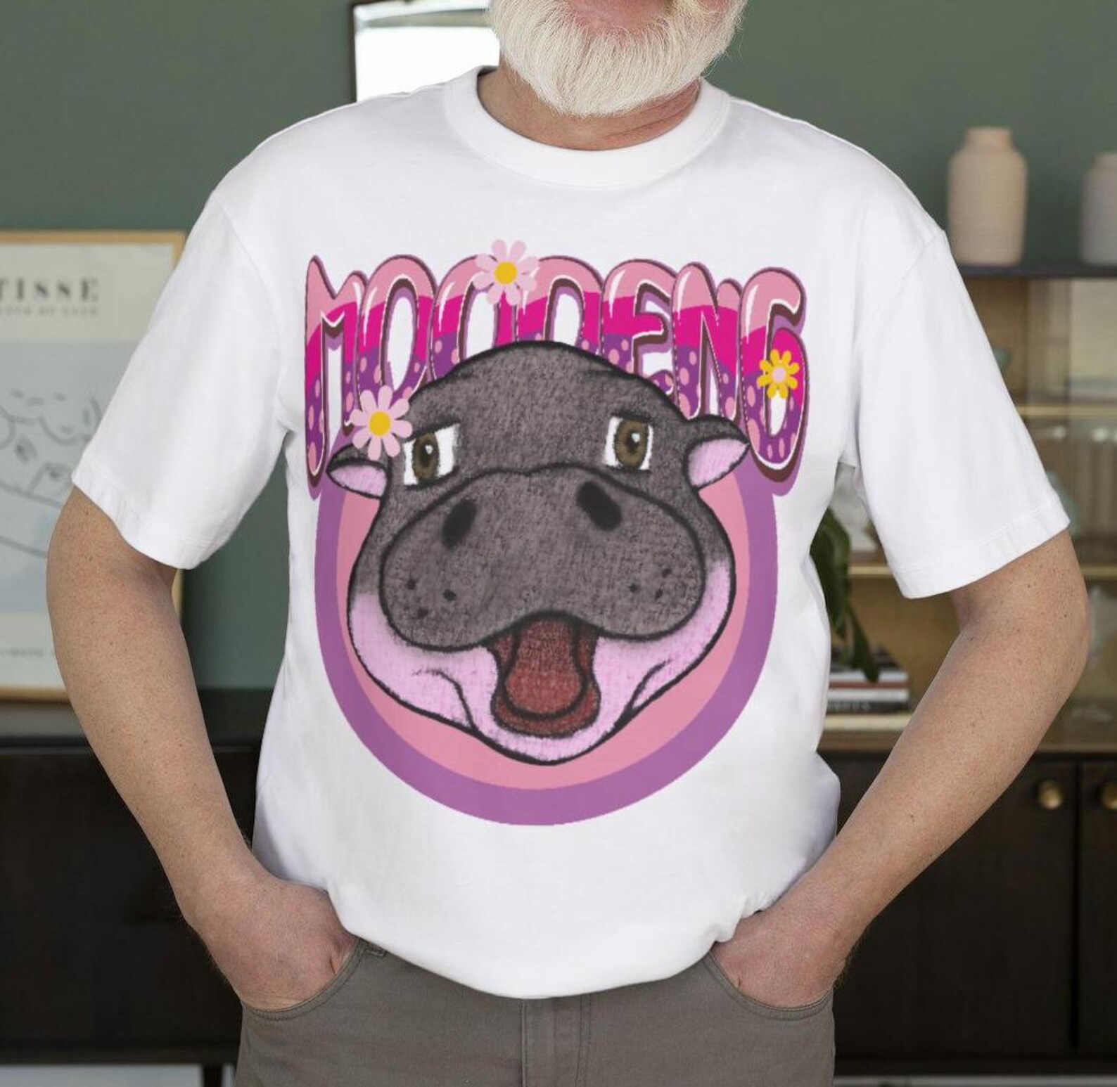 I Love Moo Deng PNG, Kawaii Hippo, Digital Download, Baby Hippo Png ...