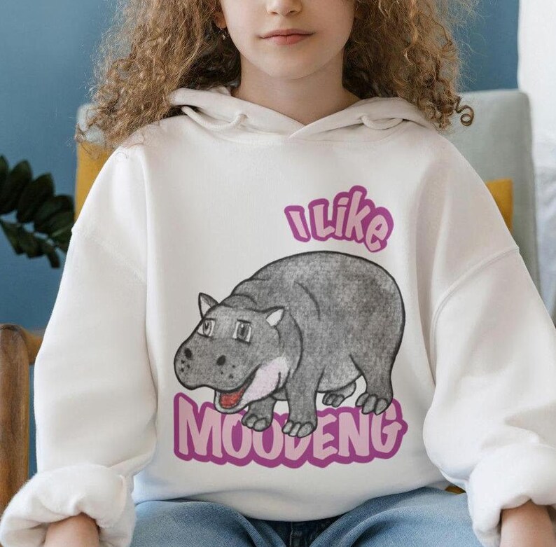 I Love Moo Deng PNG, Kawaii Hippo, Digital Download, Baby Hippo Png ...