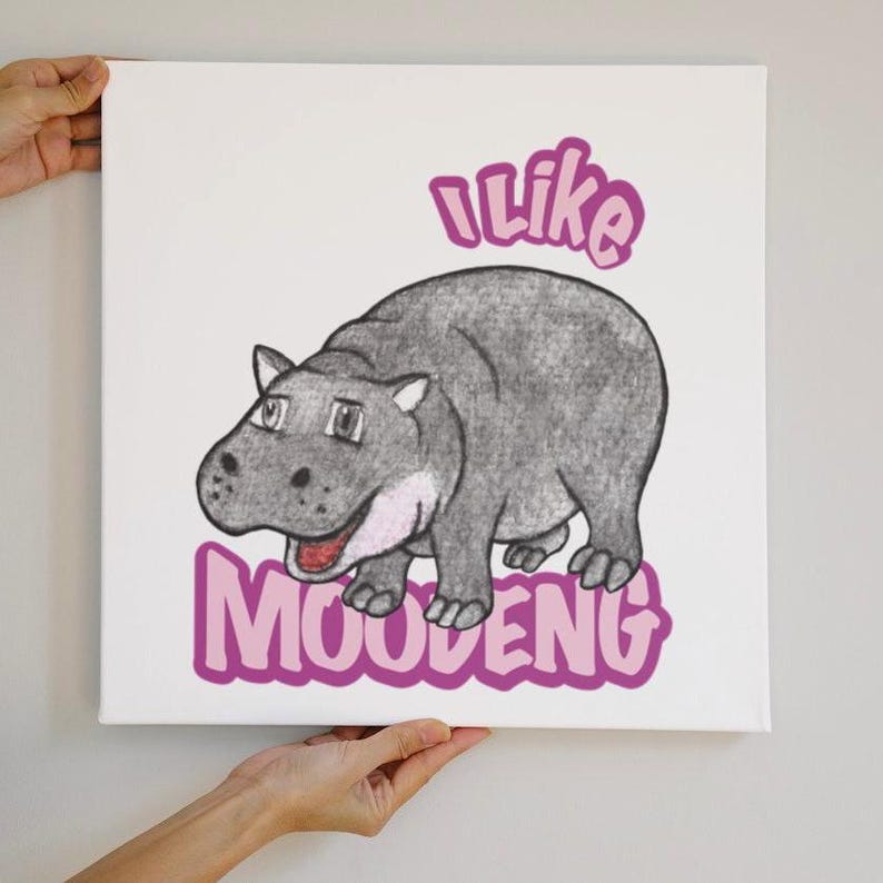 I Love Moo Deng PNG, Kawaii Hippo, Digital Download, Baby Hippo Png ...