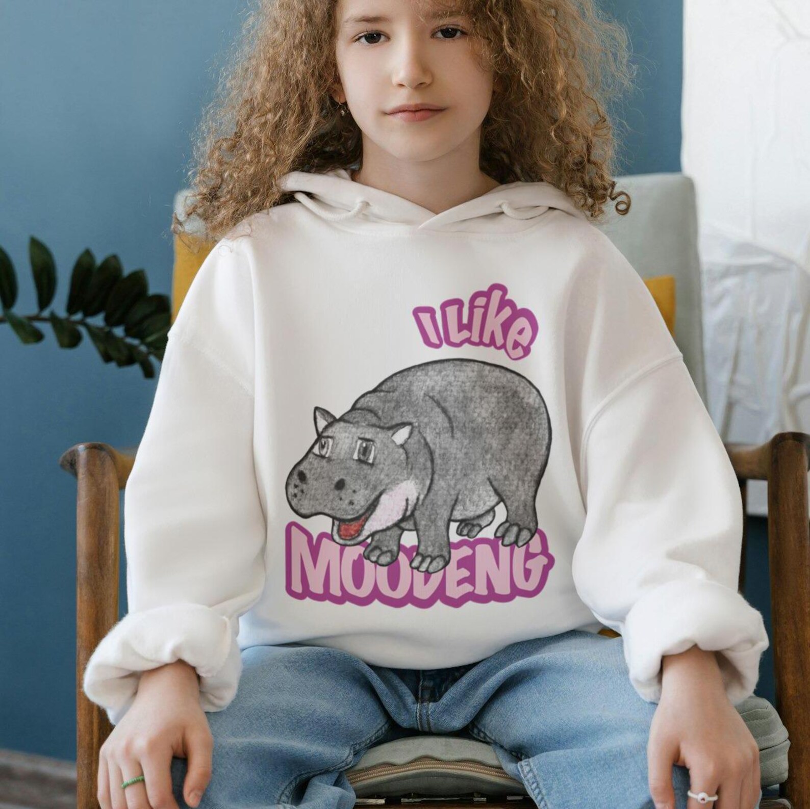 I Love Moo Deng PNG, Kawaii Hippo, Digital Download, Baby Hippo Png ...