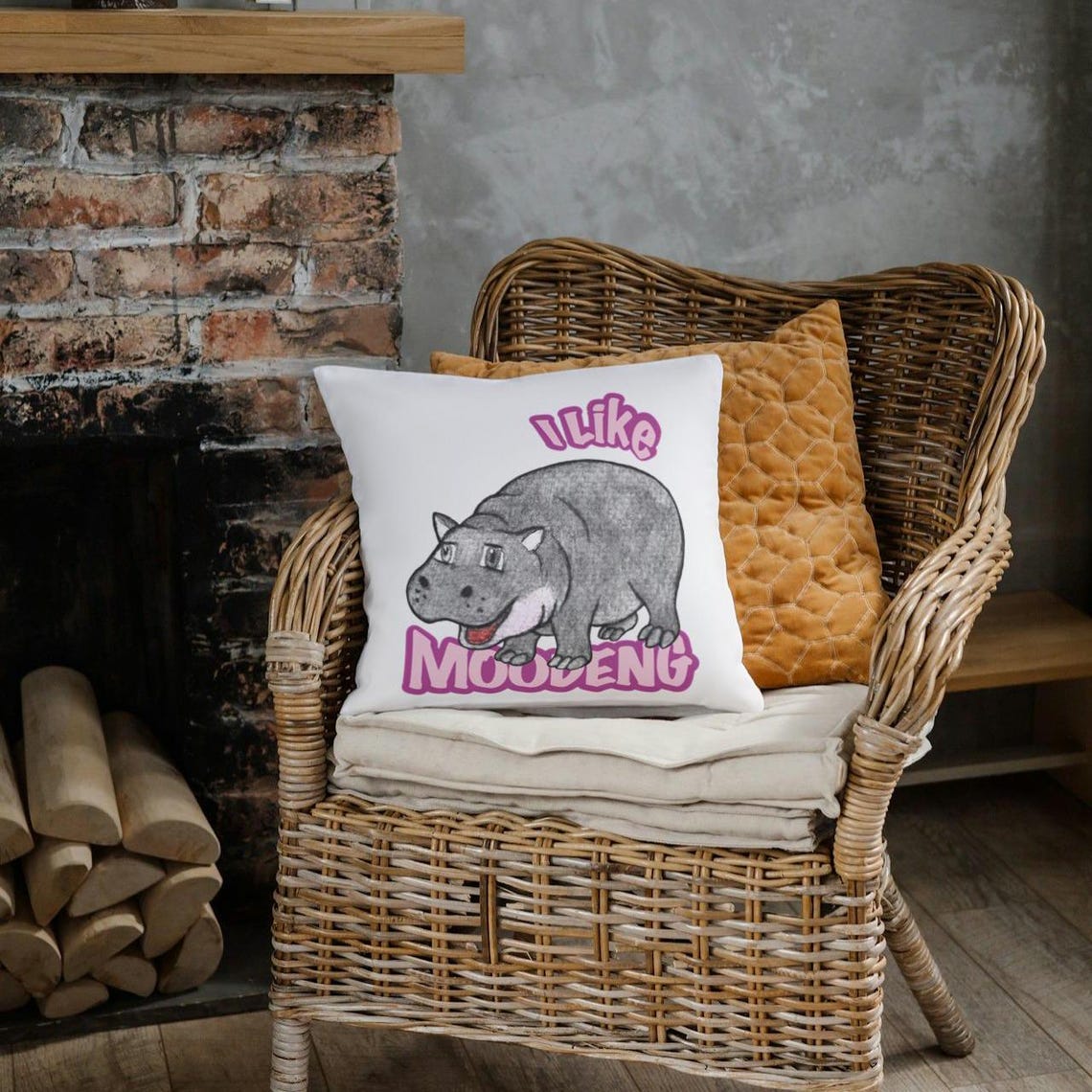I Love Moo Deng PNG, Kawaii Hippo, Digital Download, Baby Hippo Png ...