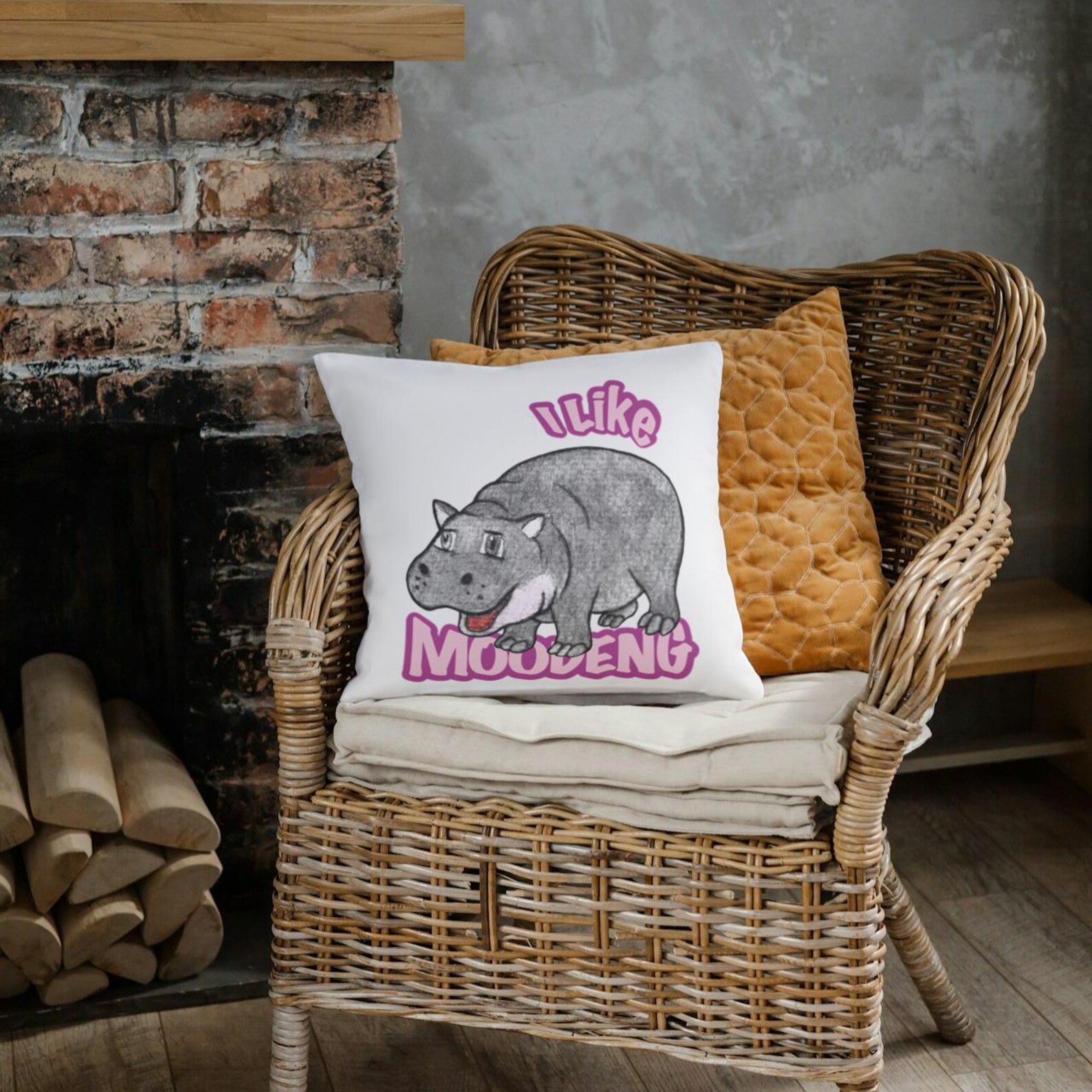 I Love Moo Deng PNG, Kawaii Hippo, Digital Download, Baby Hippo Png ...