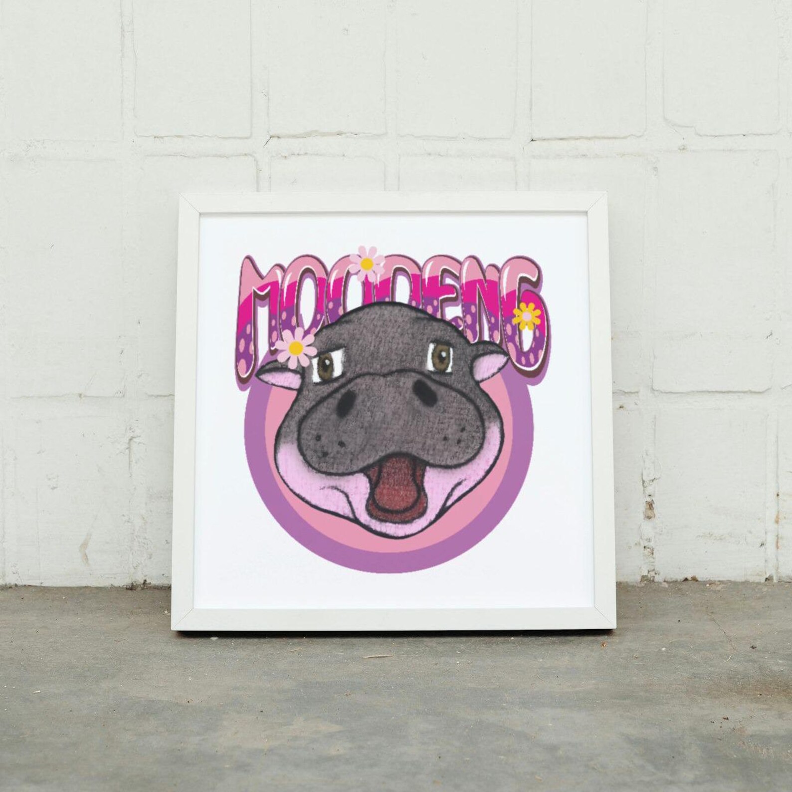 I Love Moo Deng PNG, Kawaii Hippo, Digital Download, Baby Hippo Png ...