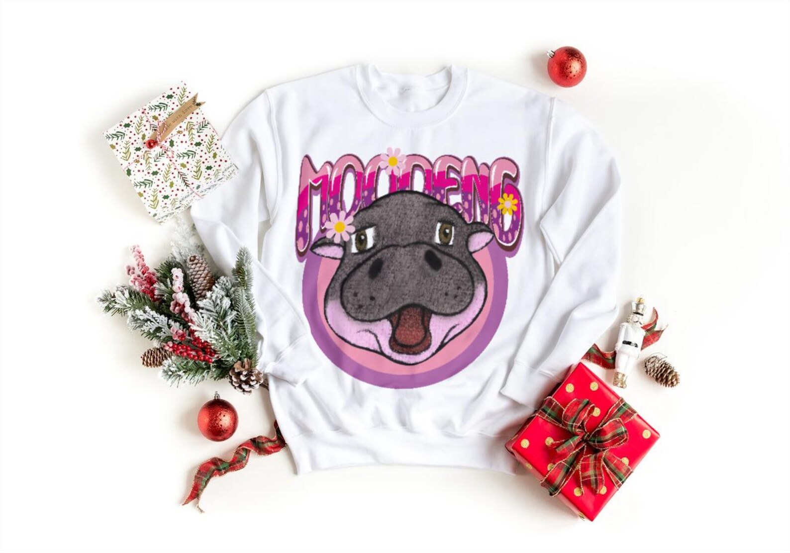 I Love Moo Deng PNG, Kawaii Hippo, Digital Download, Baby Hippo Png ...