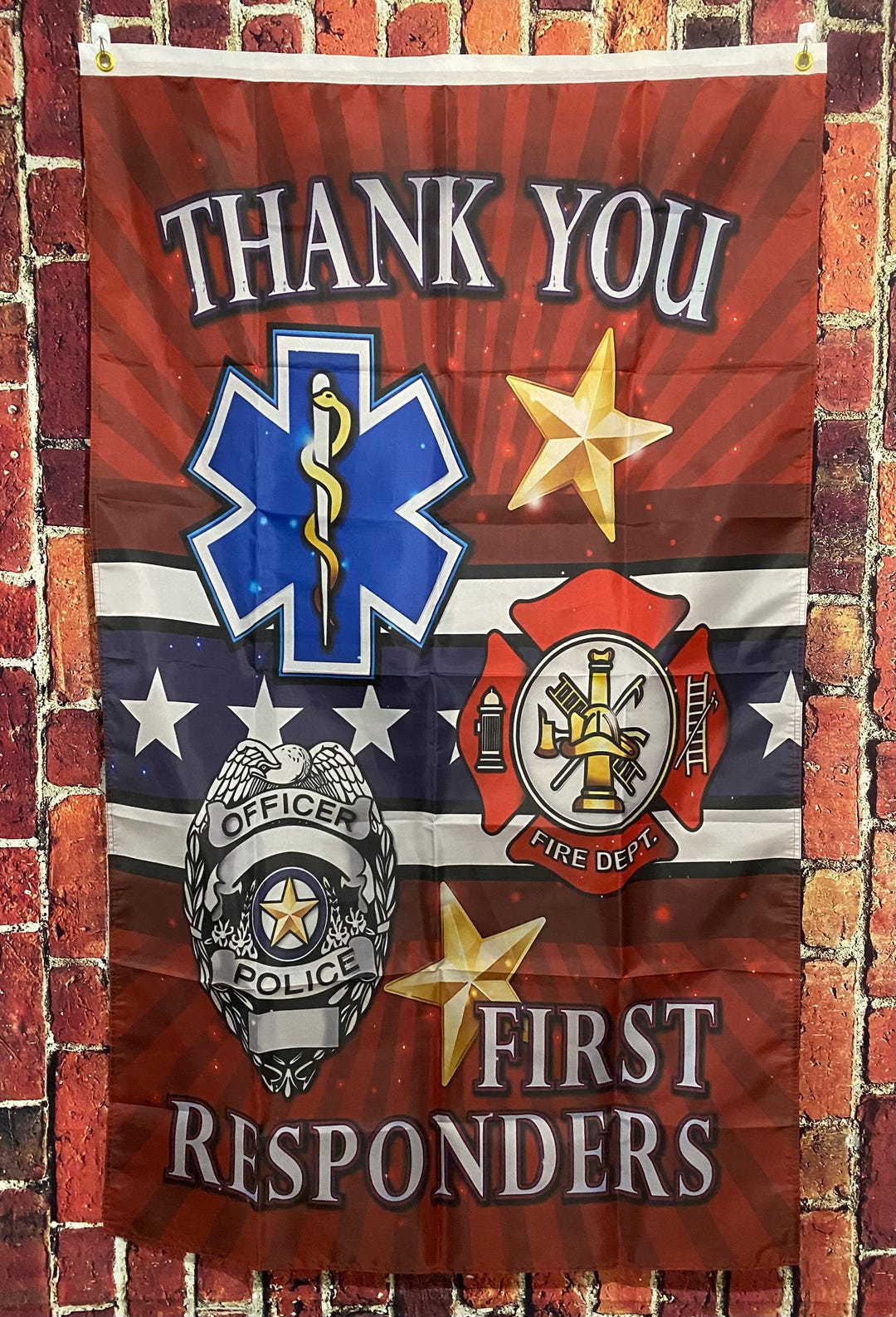 EMT Firefighter Police Flag FREE Usa SHIP First Responder Hero 9/11 ...