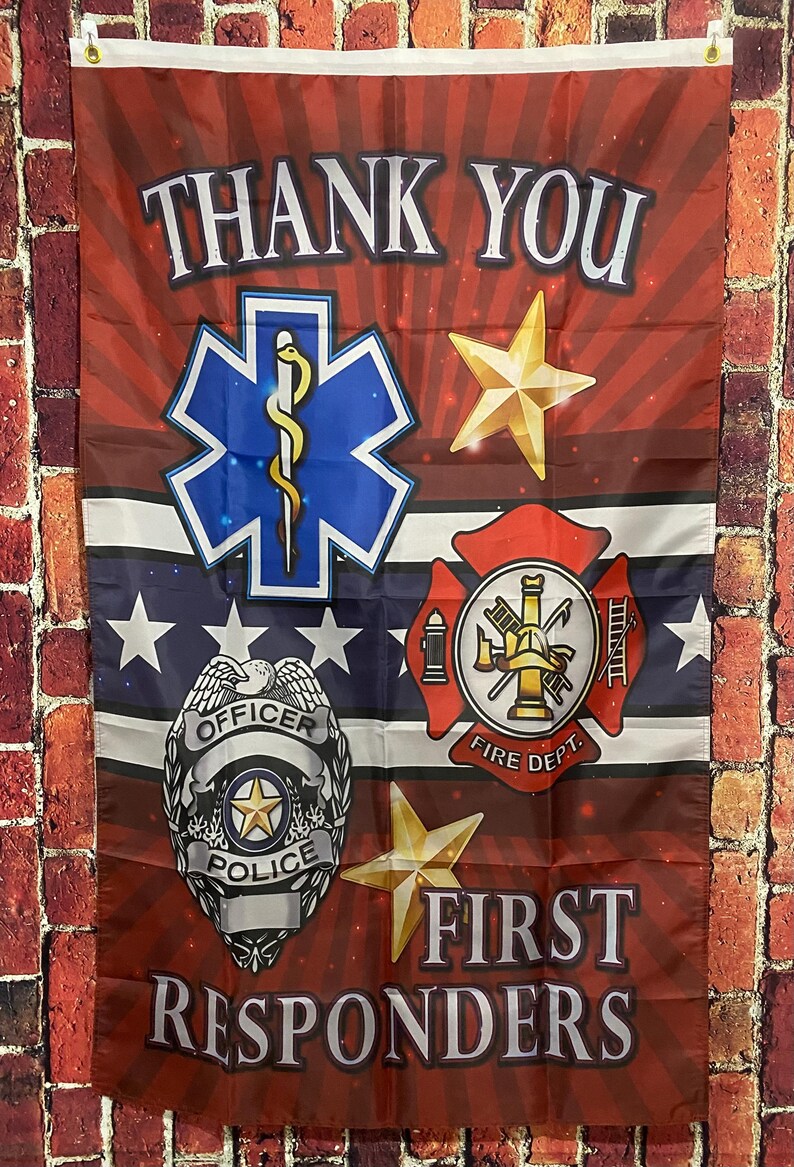EMT Firefighter Police Flag FREE Usa SHIP First Responder Hero 9/11 ...