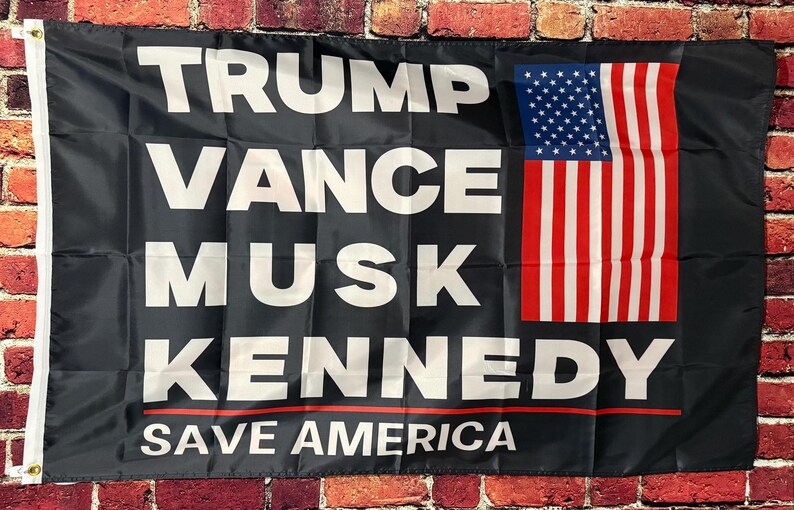 Donald Trump Vance Musk Kennedy Jr Flag FREE Usa SHIP Maga Keep America ...