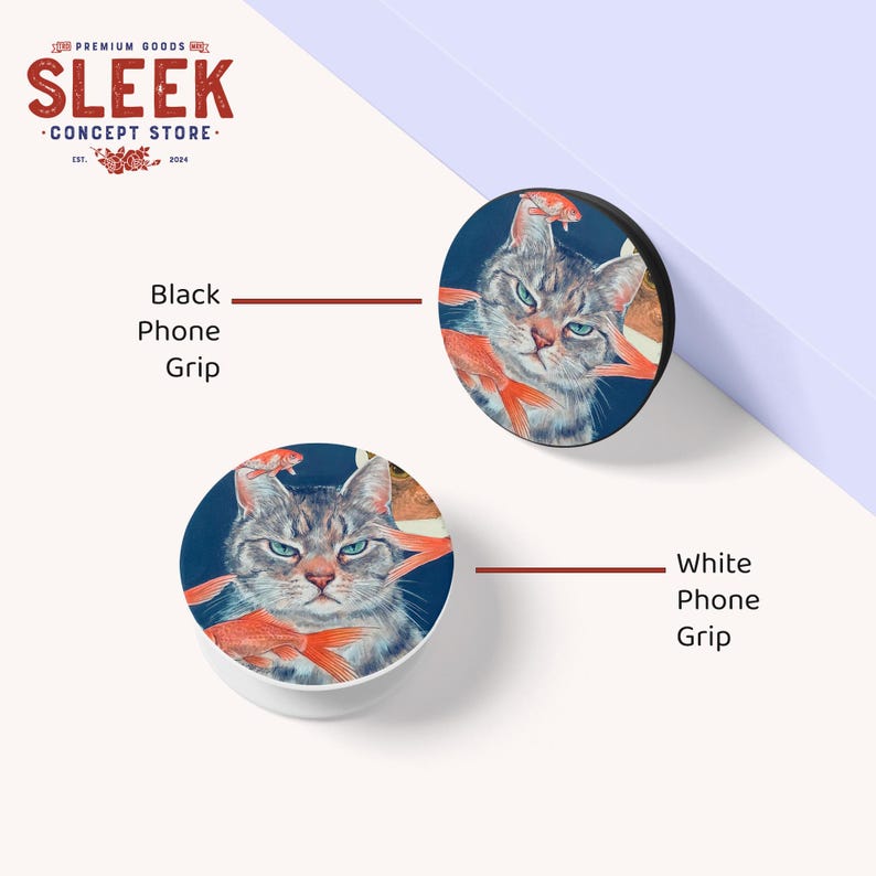 Kawaii Kitty Magsafe Phone Grip: Cats & Fish Art Kindle Holder, Munchkin Cat Cartoon Griptok - Etsy