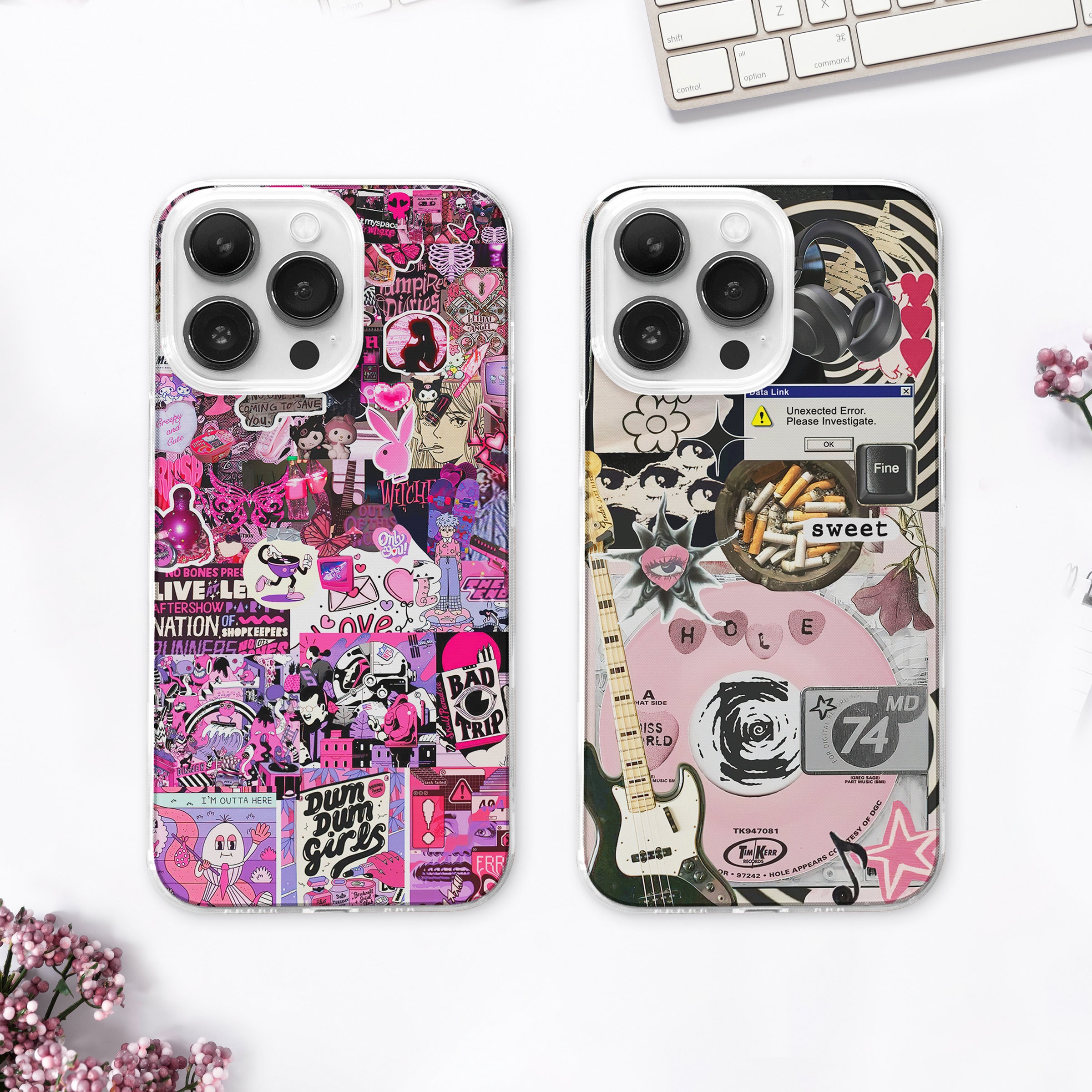 Grunge Music Moodboard Magsafe Phone Case, Pink Aesthetic Phone Cover ...