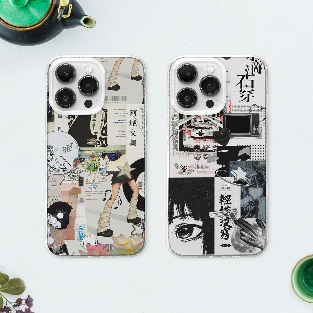 Japanese Anime Moodboard Phone Case, Y2k Grunge Cover, Manga Comic Gift ...