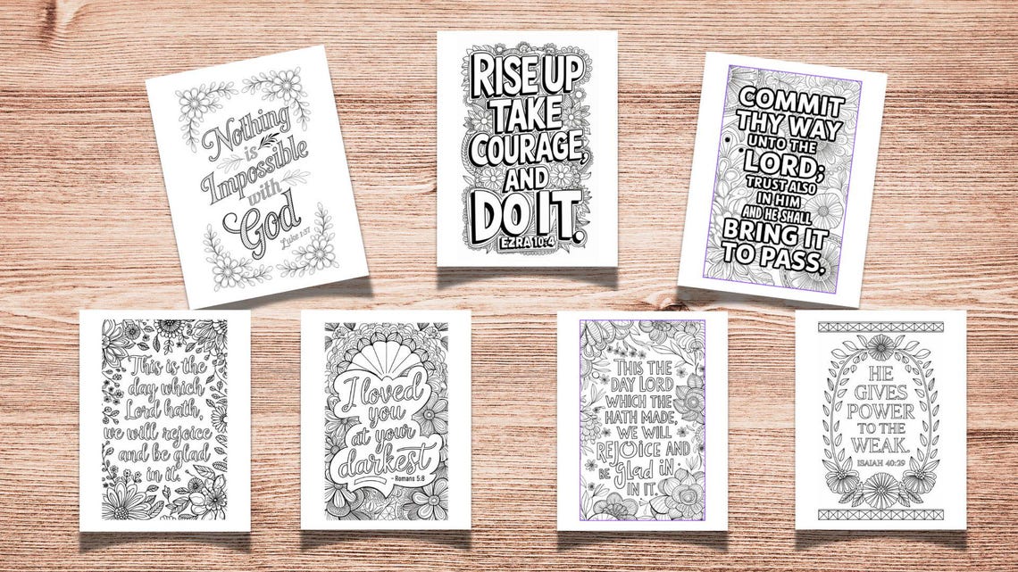 100 Bible Verse Coloring Pages, Christian Art (PDF) - Etsy