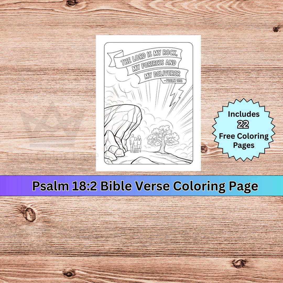 Psalm 18:2 Bible Verse Coloring Page | Scripture Coloring Sheet | Faith ...