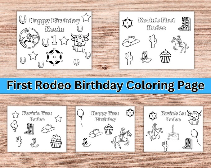 Rodeo Party Coloring Packs Crayons, Customizable Rodeo Birthday ...