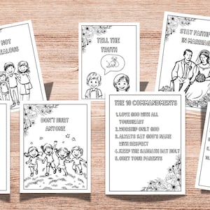 Ten Commandments for Kids Printable Coloring Pages, Bible Verse ...