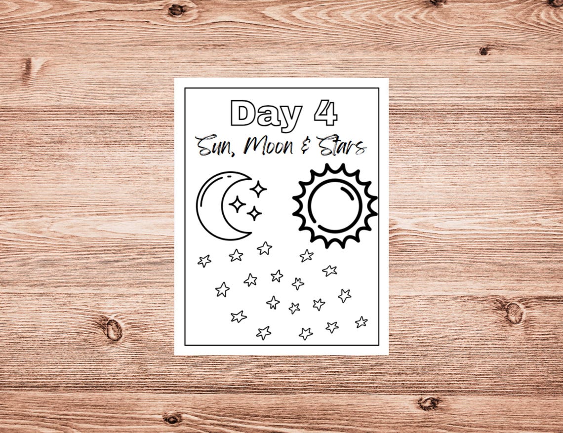 7 Days of Creation Coloring Pages | Days of Creation Coloring Sheets ...