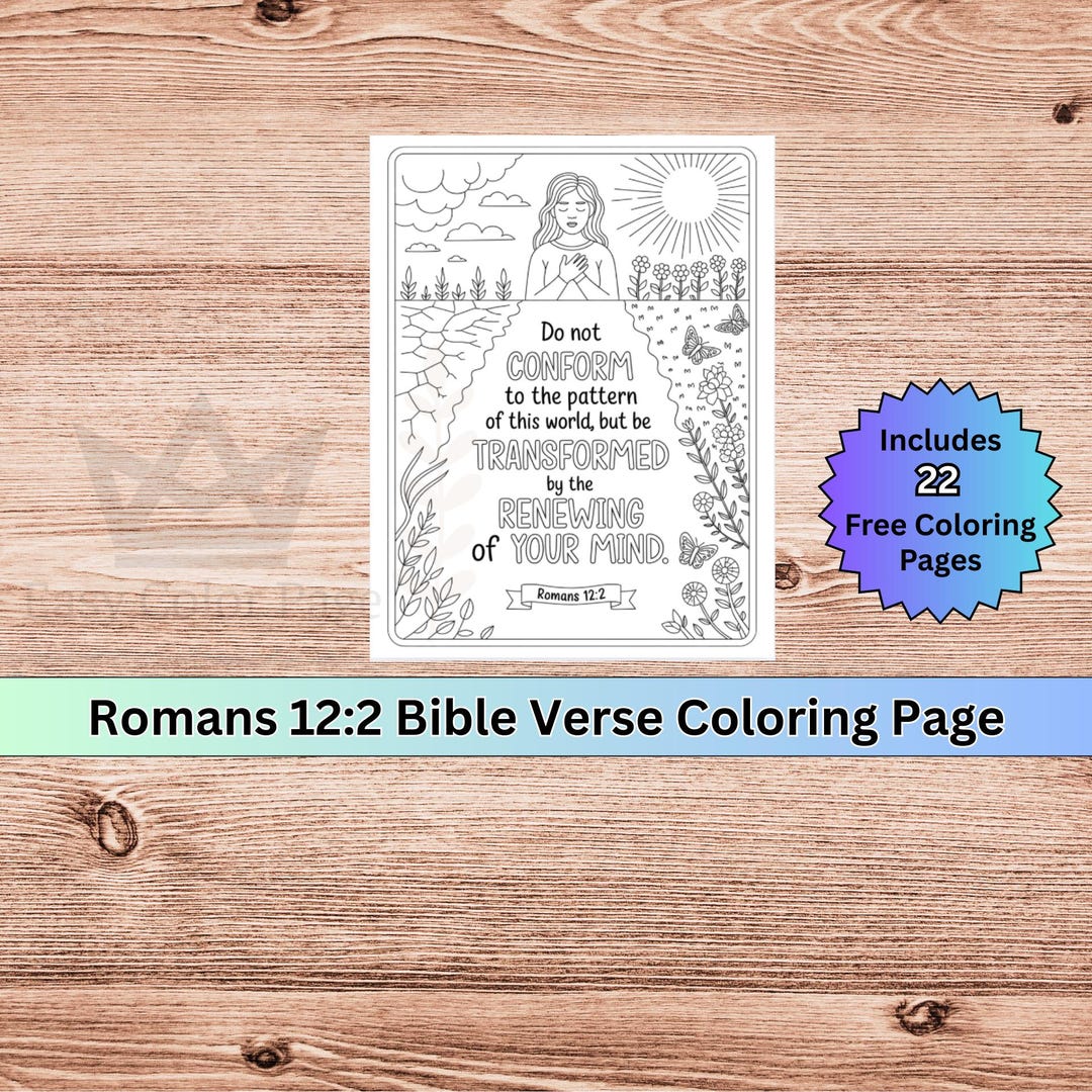 Romans 12:2 Bible Verse Coloring Page | Scripture Coloring Sheet ...