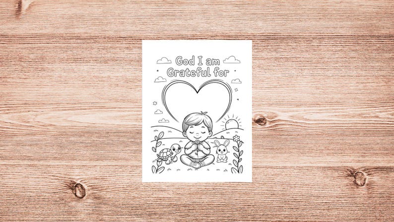 Christian Kids Gratitude Coloring Page | Sunday School Activity (PDF ...