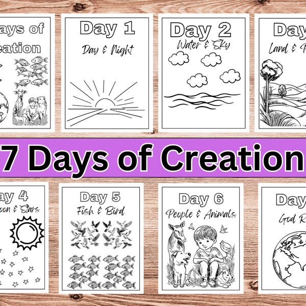 The Creation Coloring Pages - Etsy
