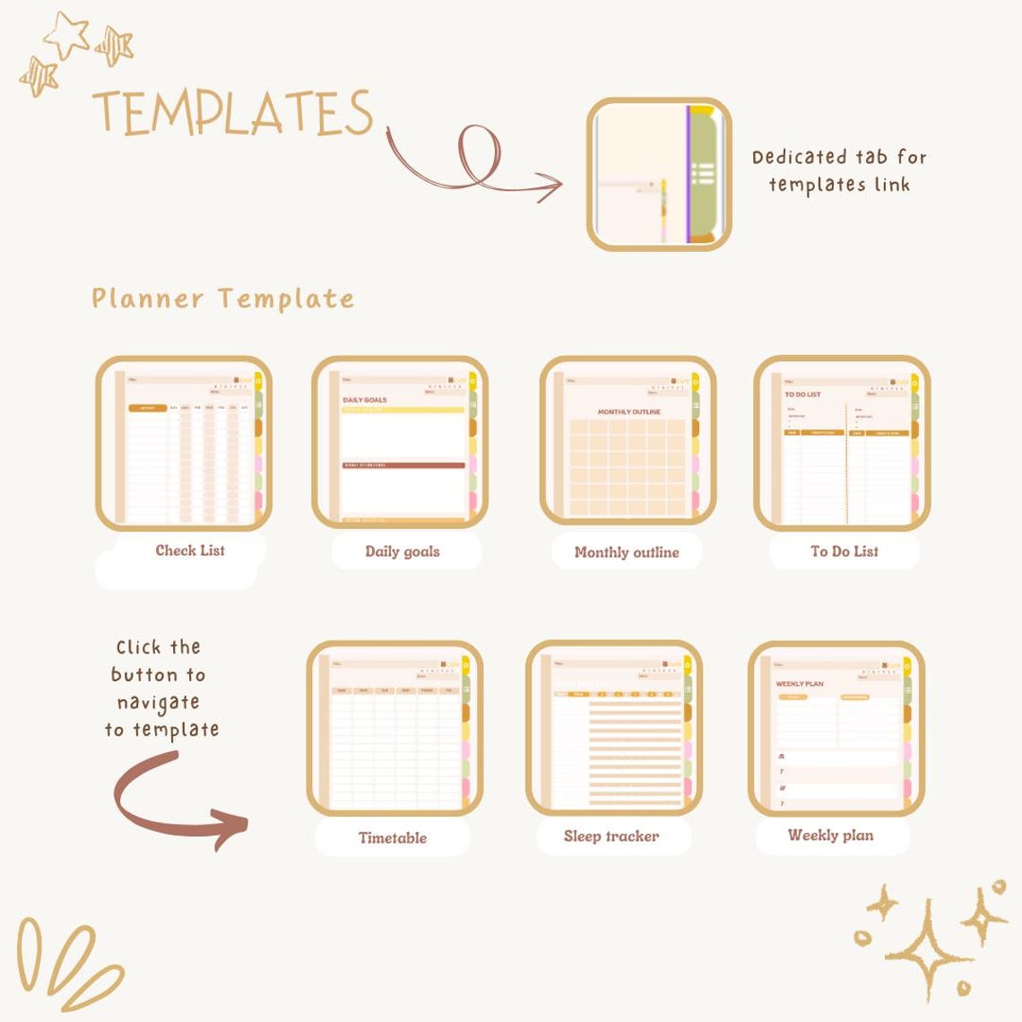 Pastel Brown Digital Notebook Kawaii | Goodnotes | Notability ...