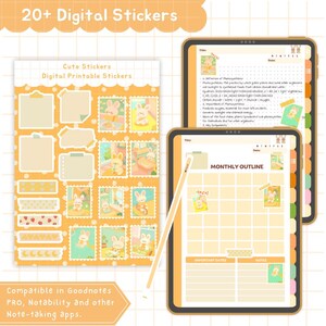 Digital Notebook With Tabs, Digital Notebook Goodnotes, Cute Digital ...