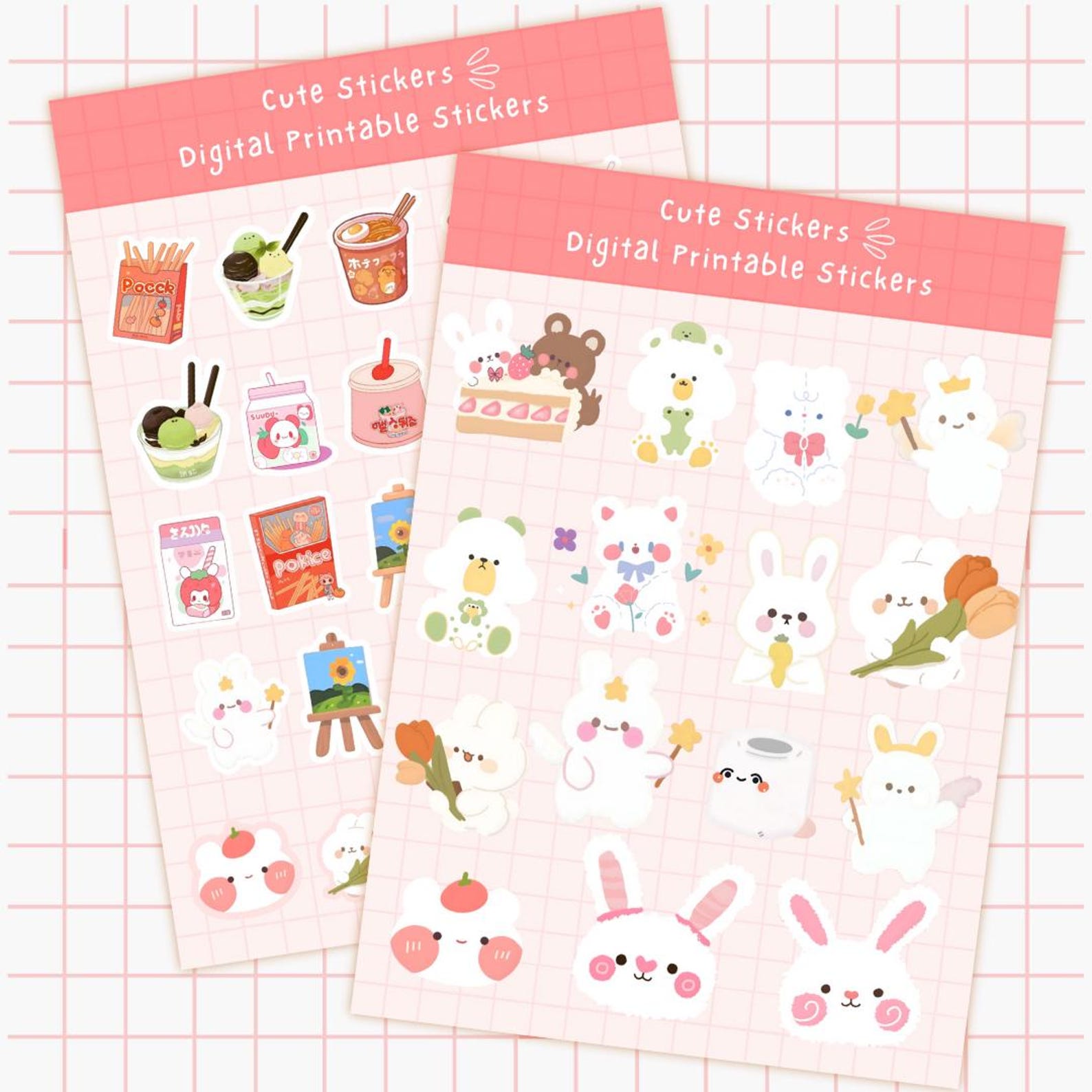 Cute Stickers Sheet, Digital Stickers Goodnotes, Cute Digital Stickers ...