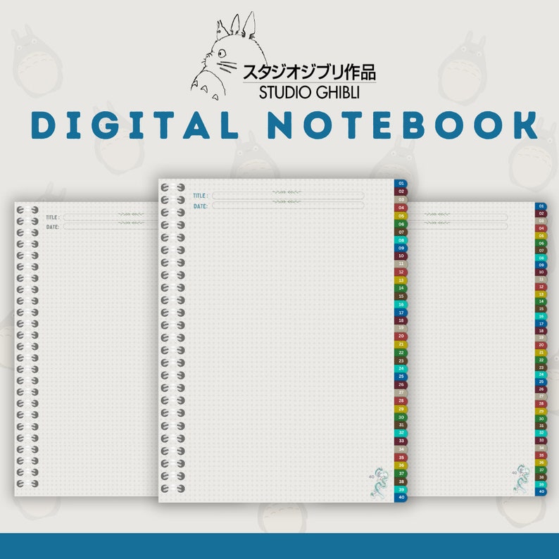 Goodnotes Digital Notebook PDF Notebook Hyperlinked Studio Ghibli ...