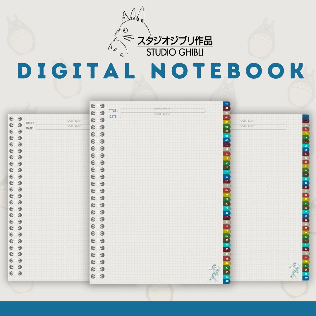 Goodnotes Digital Notebook PDF Notebook Hyperlinked Studio Ghibli ...