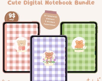 Cute Purple Digital Notebook Kawaii Goodnotes Notability Hyperlinked ...