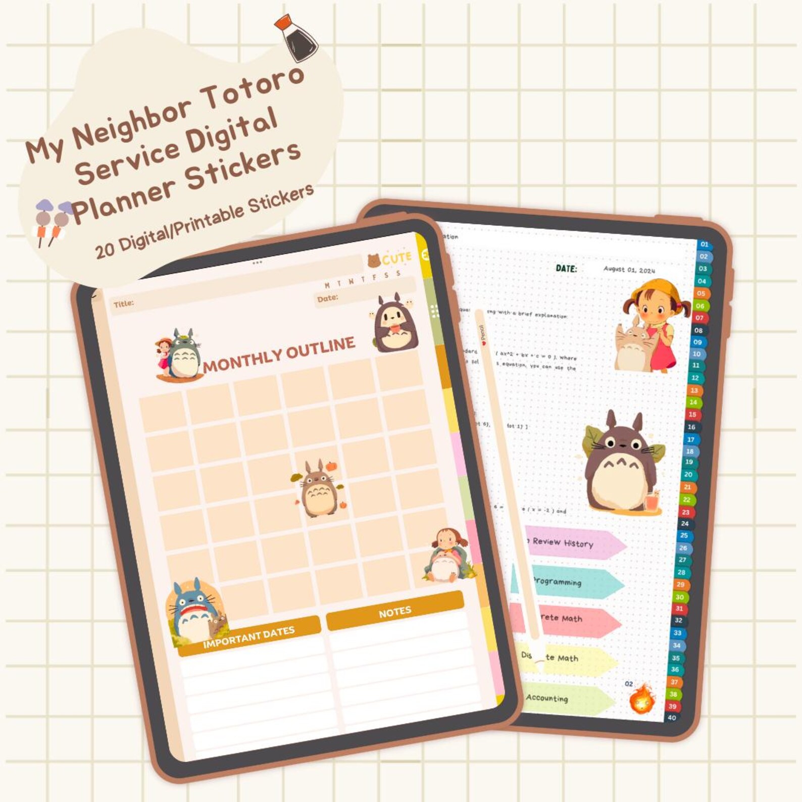 My Neighbor Totoro Digital Stickers Goodnotes Studio Ghibli Stickers ...