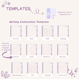Cute Purple Digital Notebook Kawaii Goodnotes Notability Hyperlinked ...