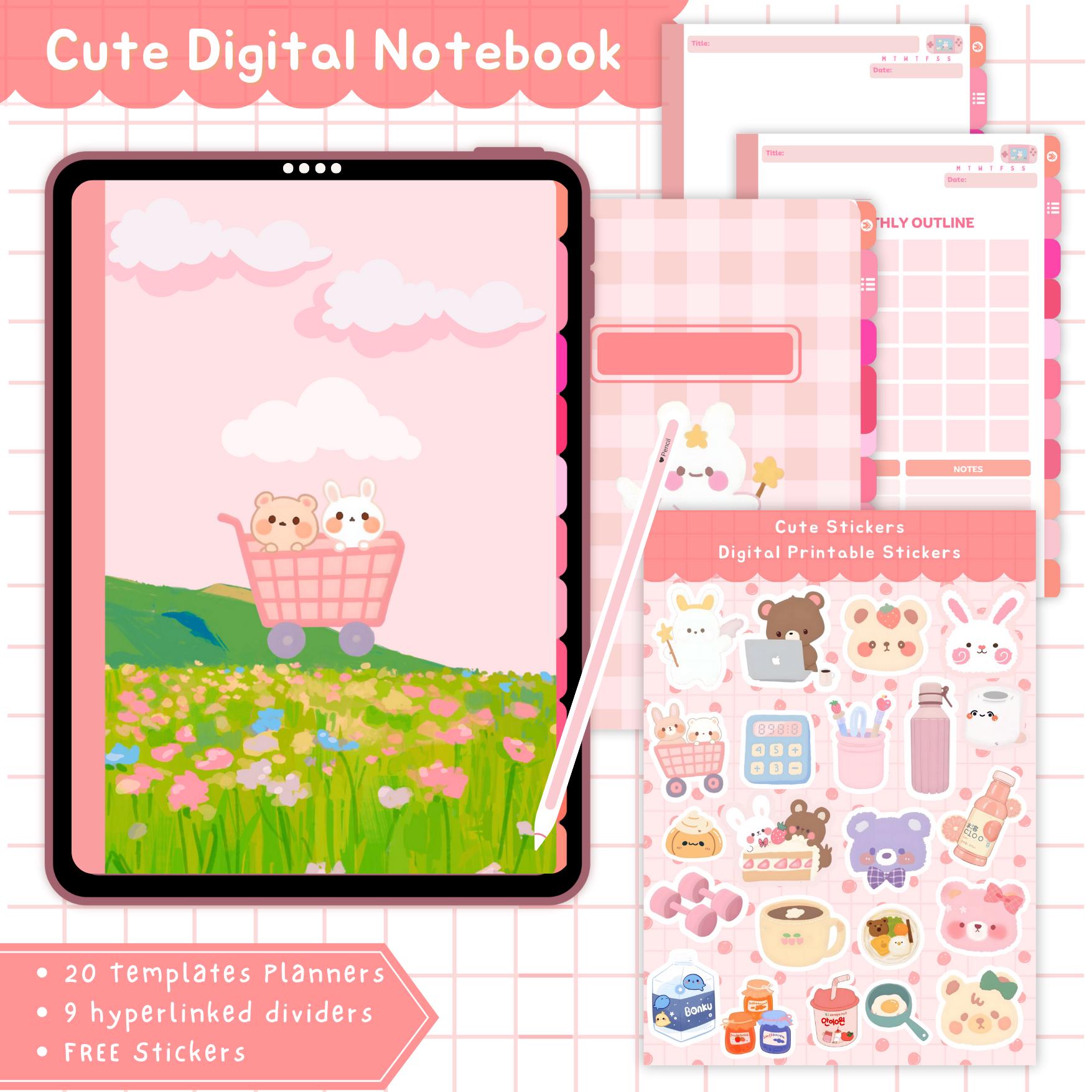 Digital Notebook With Tabs, Digital Notebook Goodnotes, Cute Digital ...