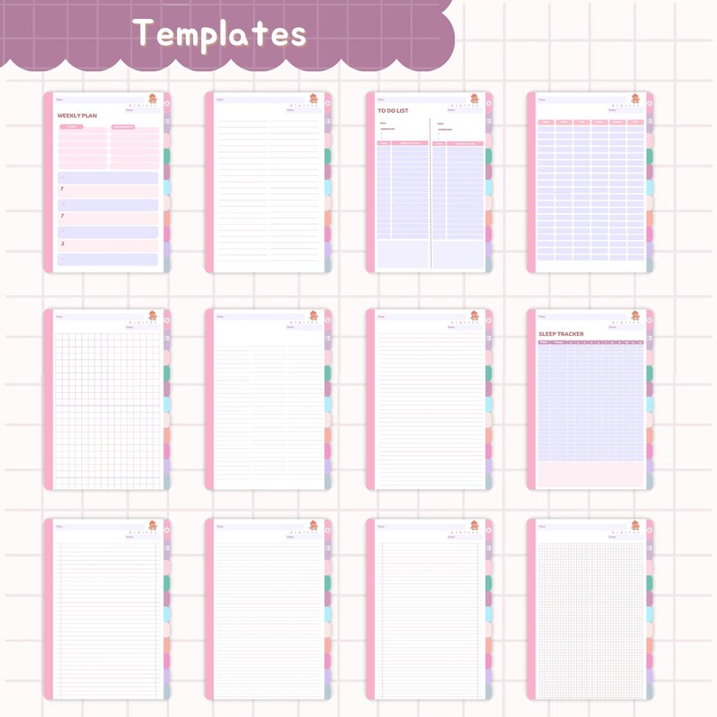 Cute Digital Notebook Kawaii Planner With Hyperlinked Dividers & Free ...