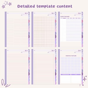 Cute Purple Digital Notebook Kawaii Goodnotes Notability Hyperlinked ...