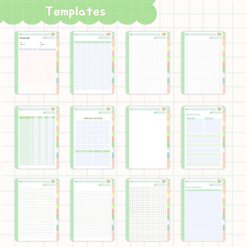 Cute Digital Notebook, Digital Notebook With Tabs, Digital Notebook ...