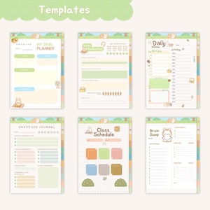 Kawaii Digital Planner With Hyperlinked Dividers and Free Digital ...