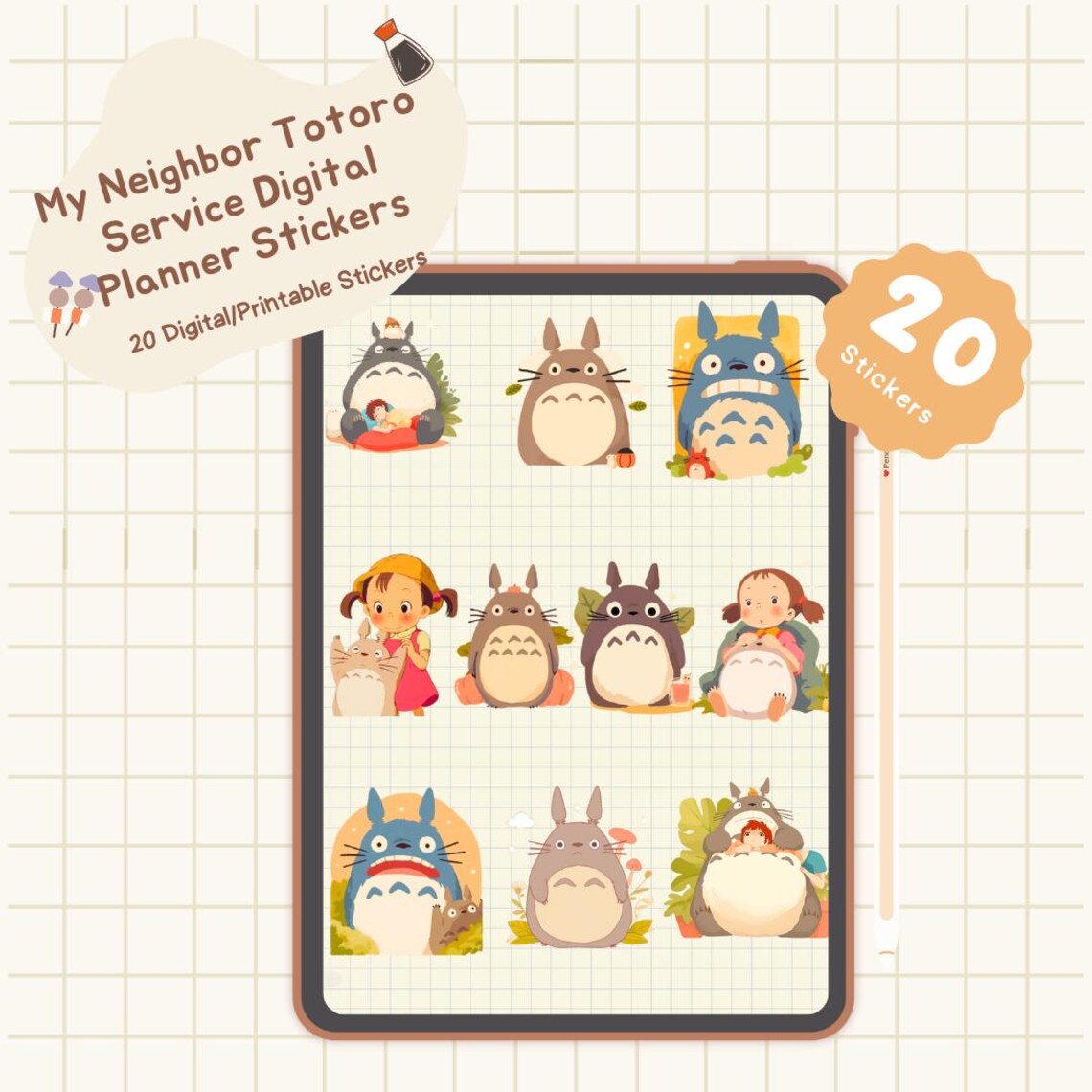 My Neighbor Totoro Digital Stickers Goodnotes Studio Ghibli Stickers ...