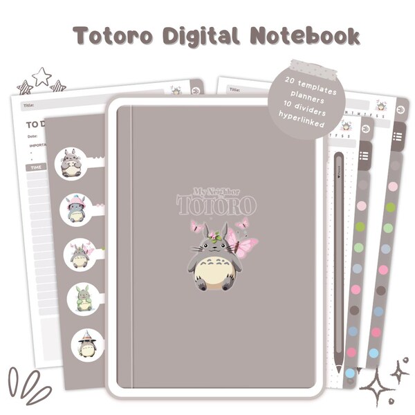 Cute Purple Digital Notebook Kawaii Goodnotes Notability Hyperlinked ...