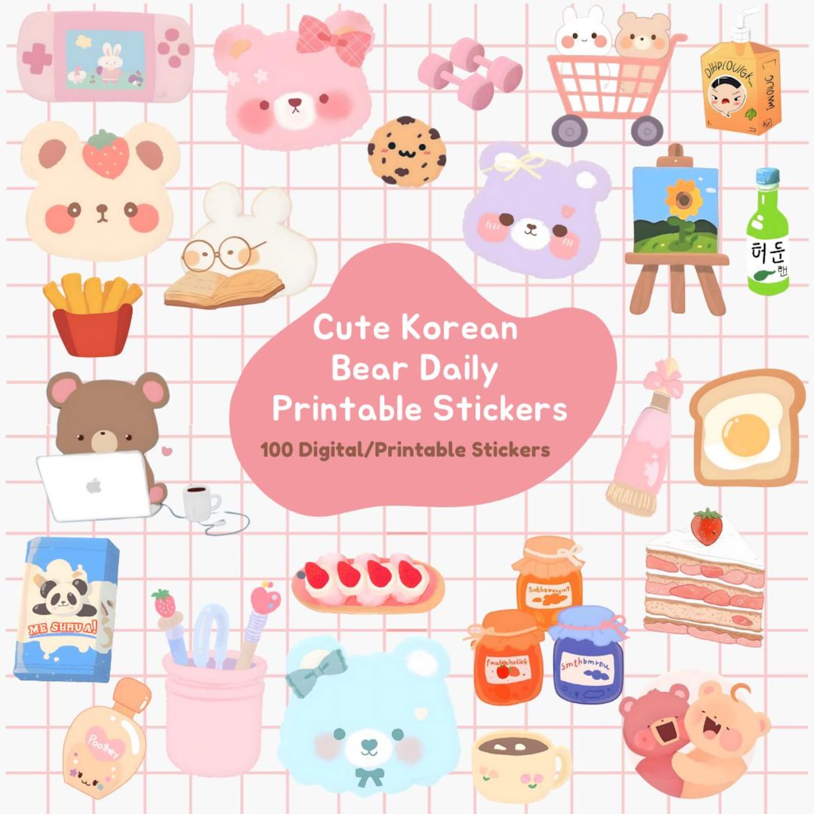 Cute Stickers Sheet, Digital Stickers Goodnotes, Cute Digital Stickers ...