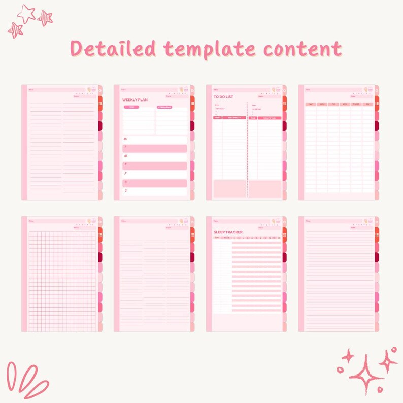 Cute Pink Digital Notebook | Kawaii | Goodnotes | Notability ...