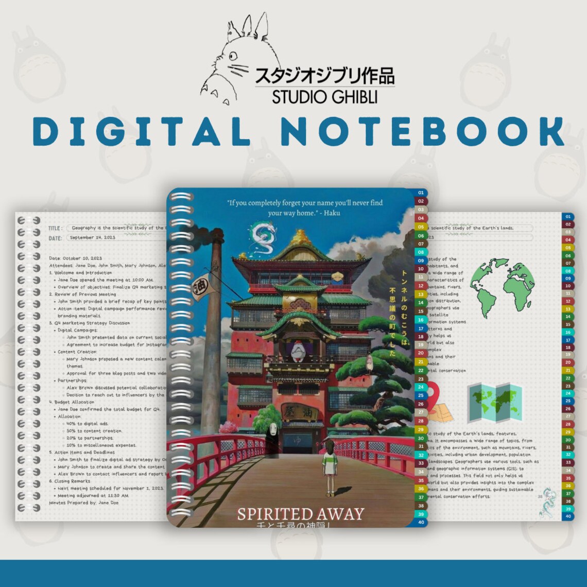 Goodnotes Digital Notebook PDF Notebook Hyperlinked Studio Ghibli ...