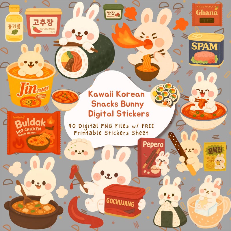 Cute Korean Food Stickers - Etsy