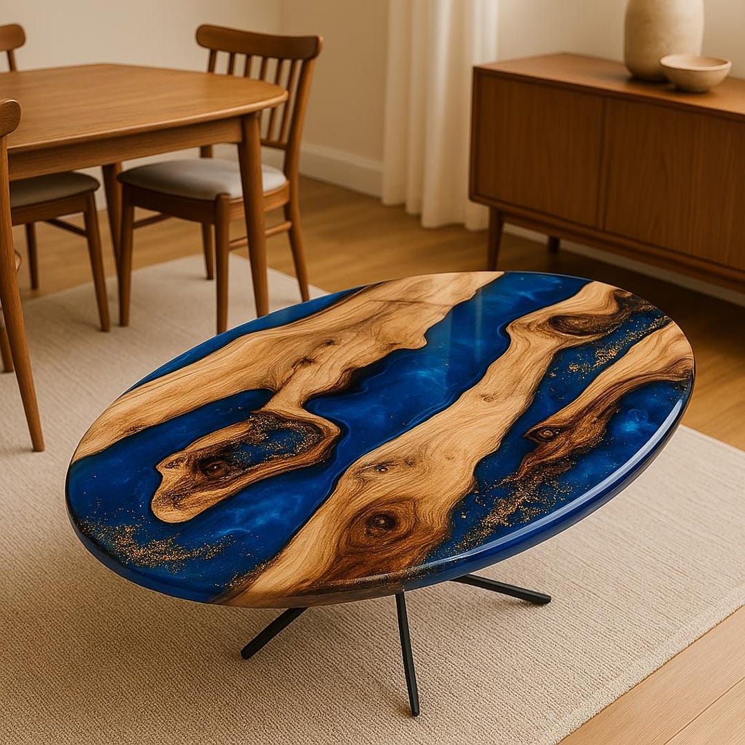 Oval Epoxy Resin Table for Coffee & Dining Room Table - Etsy