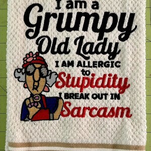 Old Lady Embroidery Design I Am A Grumpy Lady Machine Embroidery ...