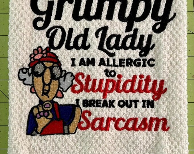 Old Lady Embroidery Design I Am A Grumpy Lady Machine Embroidery ...
